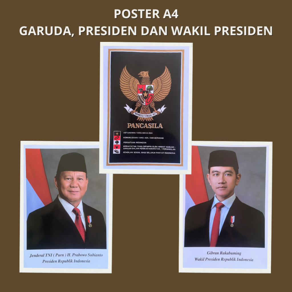 Jual Poster A4 Presidan dan Wakil Presiden Indonesia | Poster Ruang ...