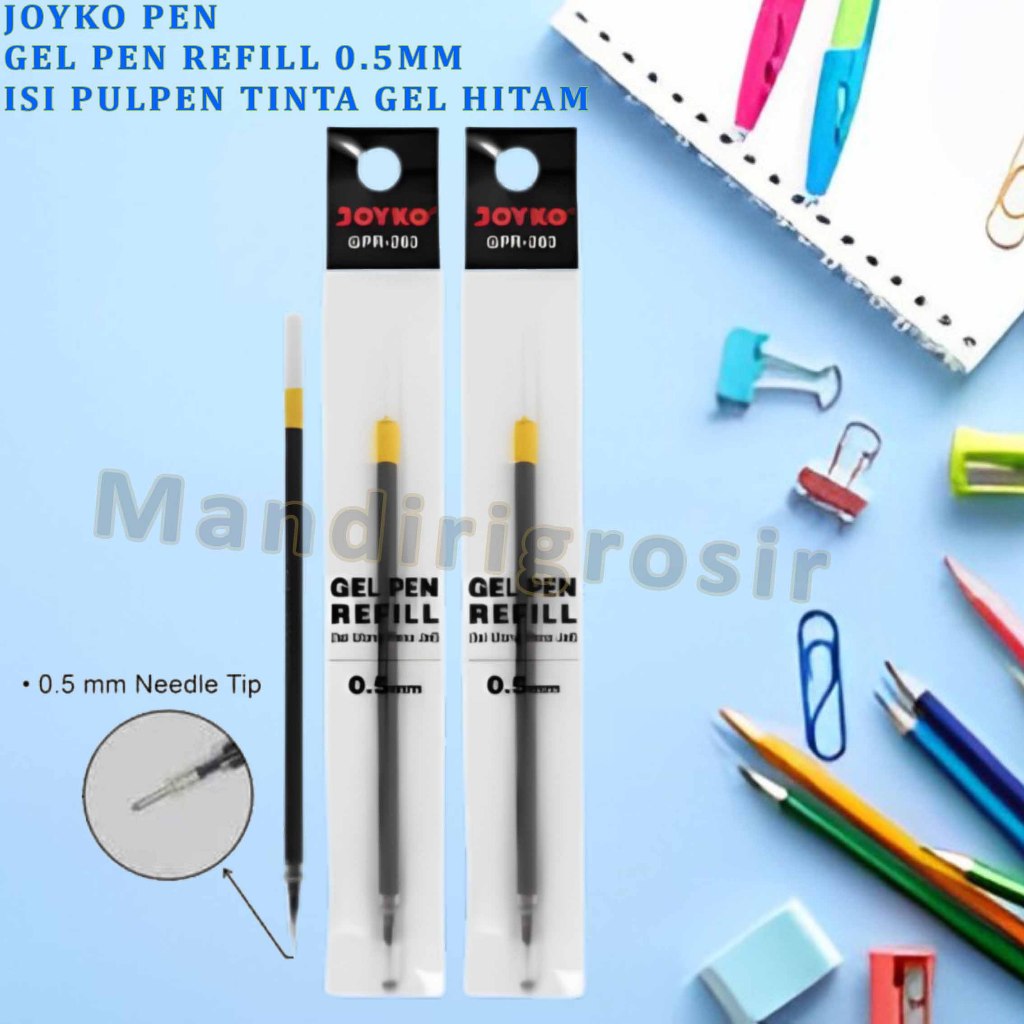Jual Isi Pulpen Gel Hitam & Biru * Joyko * Gel Pen Refill 0.5mm * Isi ...