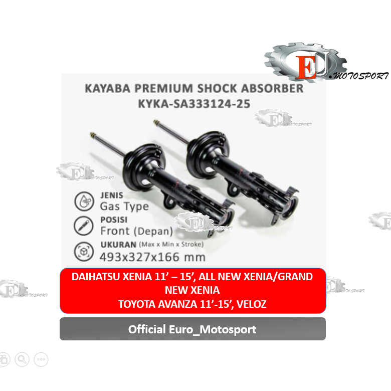 Jual SHOCK MOBIL KAYABA PREMIUM KYKA-SA333124-25 XENIA AVANZA VELOZ ...