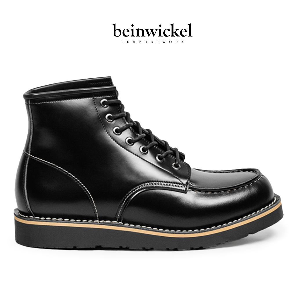 Jual Beinwickel - Sepatu Boots Kulit Pria | Moc Toe Boots Black ...