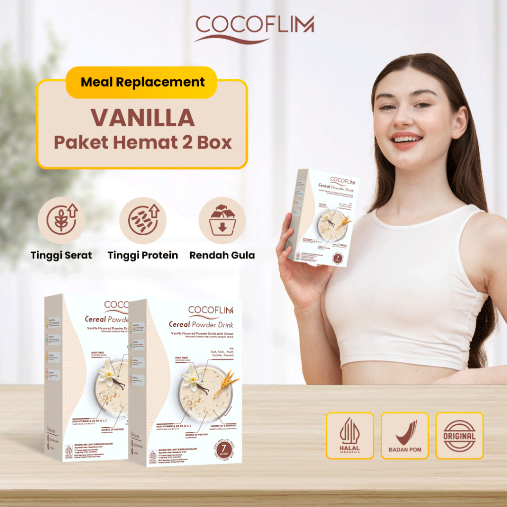 Jual Cocoflim Meal Vanilla Bundling 2 Box isi 14 sachet | Meal ...