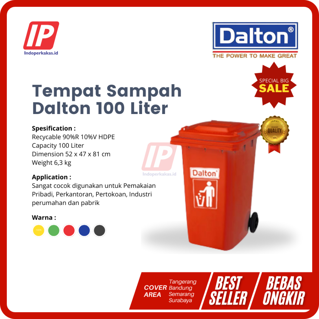 Jual Tempat Sampah Plastik HDPE Dalton 100 Liter Roda | Shopee Indonesia