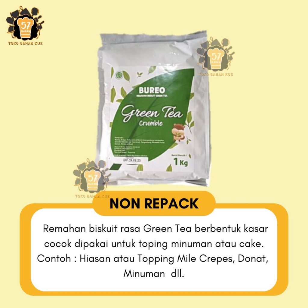 Jual BUREO GREEN TEA CRUMB 1KG | Shopee Indonesia