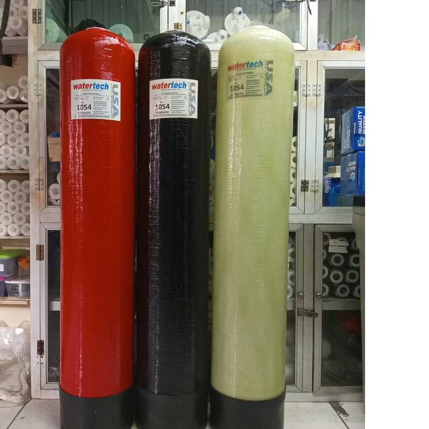 Jual Tabung Filter Media FRP 1054 bahan Fiber WATERTECH + Head/Kepala 3 way valve | Shopee Indonesia