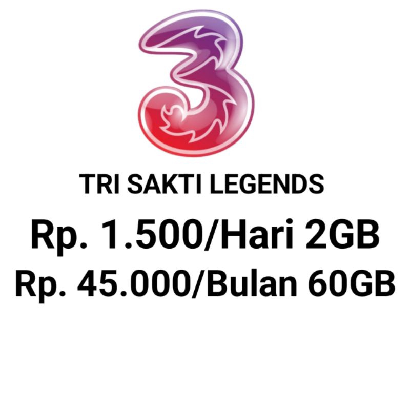 Jual KARTU PERDANA TRI SAKTI LEGEND 1500 2GB PERHARI | Shopee Indonesia