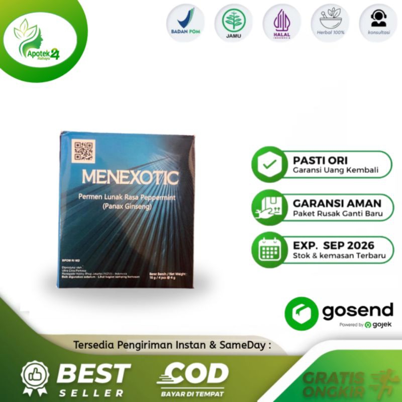 Jual PERMEN KESEHATAN MENEXOTIC 1 PACK ISI 4 PCS ORIGINAL | Shopee ...
