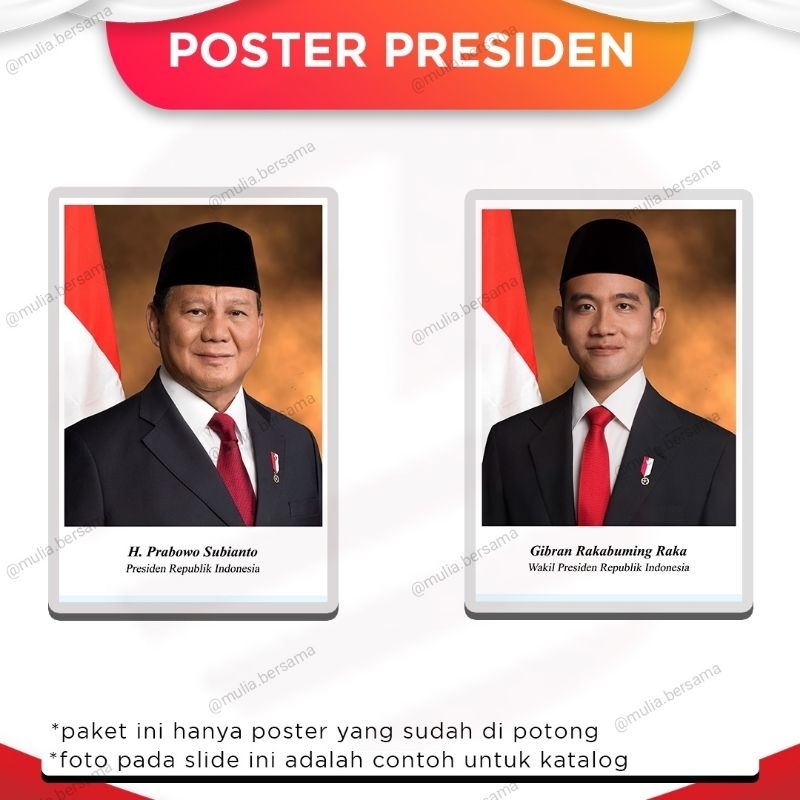 Jual Poster Foto Presiden Dan Wakil Presiden Indonesia 2024-2029 | Shopee Indonesia