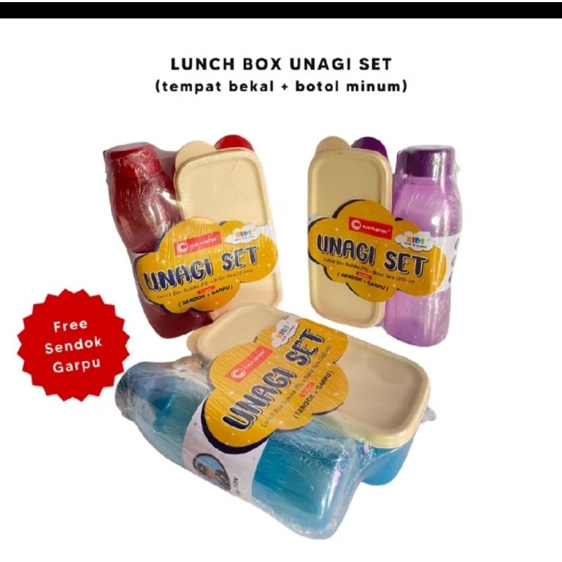 Jual Lunch box set Unagi set Clio / kotak Makan botol Minum set Unagi | Shopee Indonesia