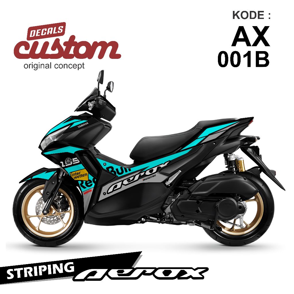 Jual stiker body aerox striping aerox les aerox 155 nvv decal premium ...