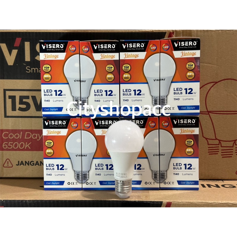 Jual VISERO VINTAGE 12W 12 Watt Lampu Bohlam Led Bulb E27 Putih | Shopee Indonesia