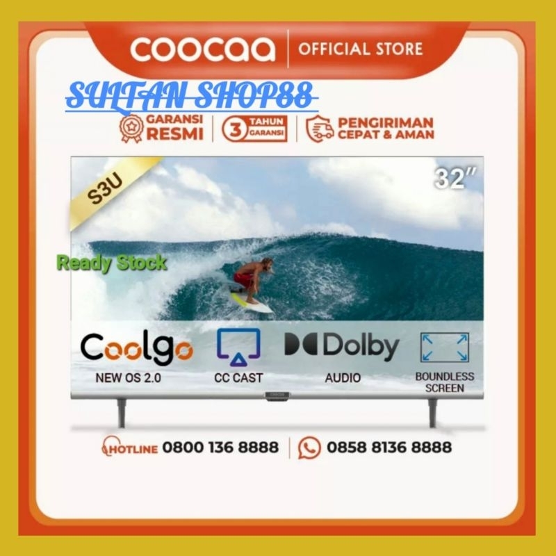 Jual COOCAA SMART TV 32S3U 32 INCH DIGITAL TV BEZEL LESS DESIGN I ...