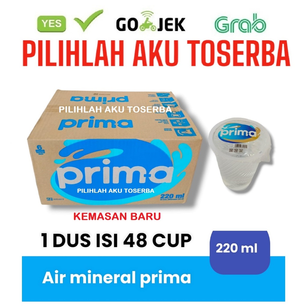 Jual Air Mineral Prima Prim-A Cup / Gelas 220 ml - (HARGA 1 DUS ISI 48 ...