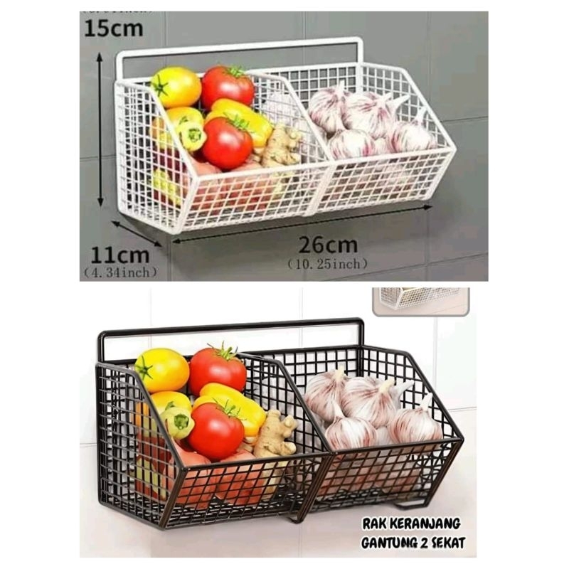 Jual Rak Keranjang Gantung 2 Sekat | Shopee Indonesia
