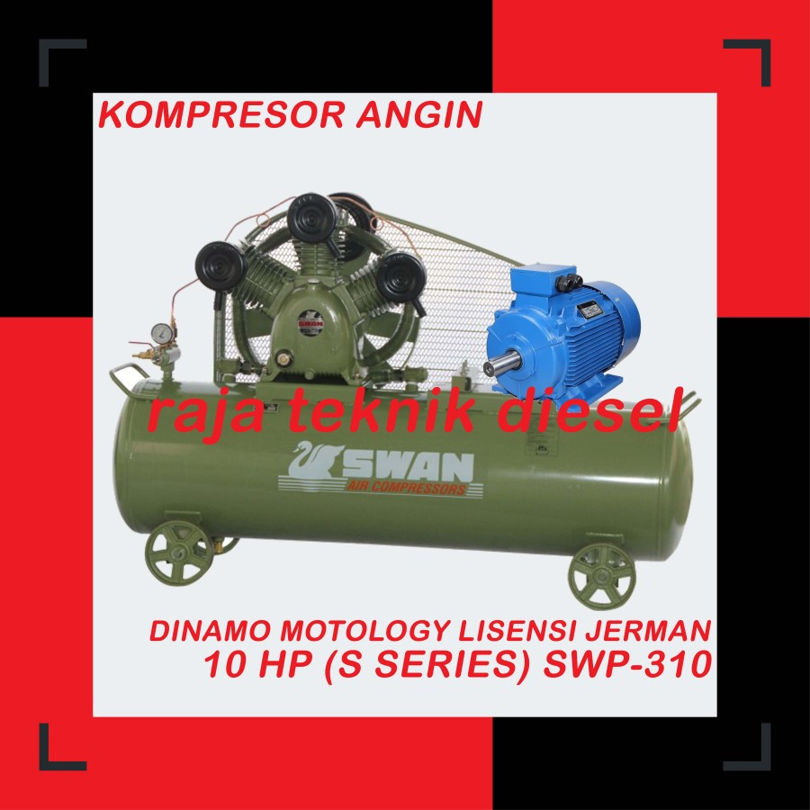 Jual SWAN Air Compressor 10 HP + Dinamo Electro Motor KOMPRESOR ANGIN ...