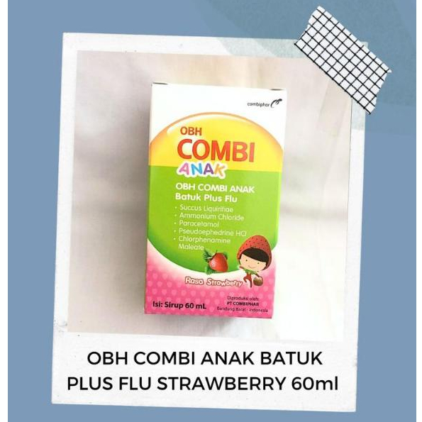 Jual OBH COMBI ANAK BATUK PLUS FLU STRAWBERRY SYRUP 60ML | Shopee Indonesia