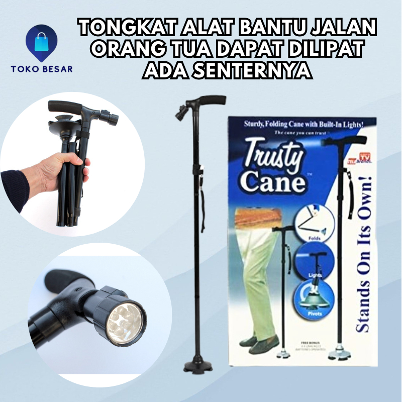 Jual Tongkat Jalan Orang Tua Alat Bantu Jalan Tongkat Jalan Lipat LED ...