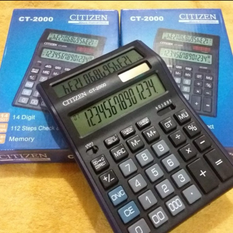 Jual KALKULATOR CITIZEN CT 2000 2 LAYAR / 14 DIGIT | Shopee Indonesia
