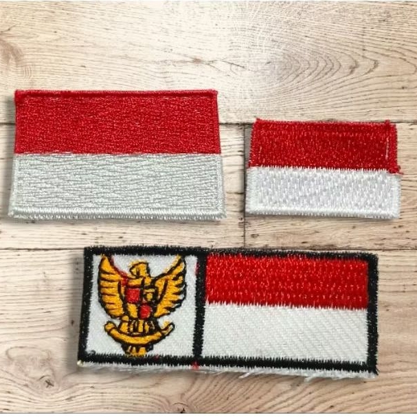Jual Badge bed patch logo bordir merah putih indonesia | Shopee Indonesia