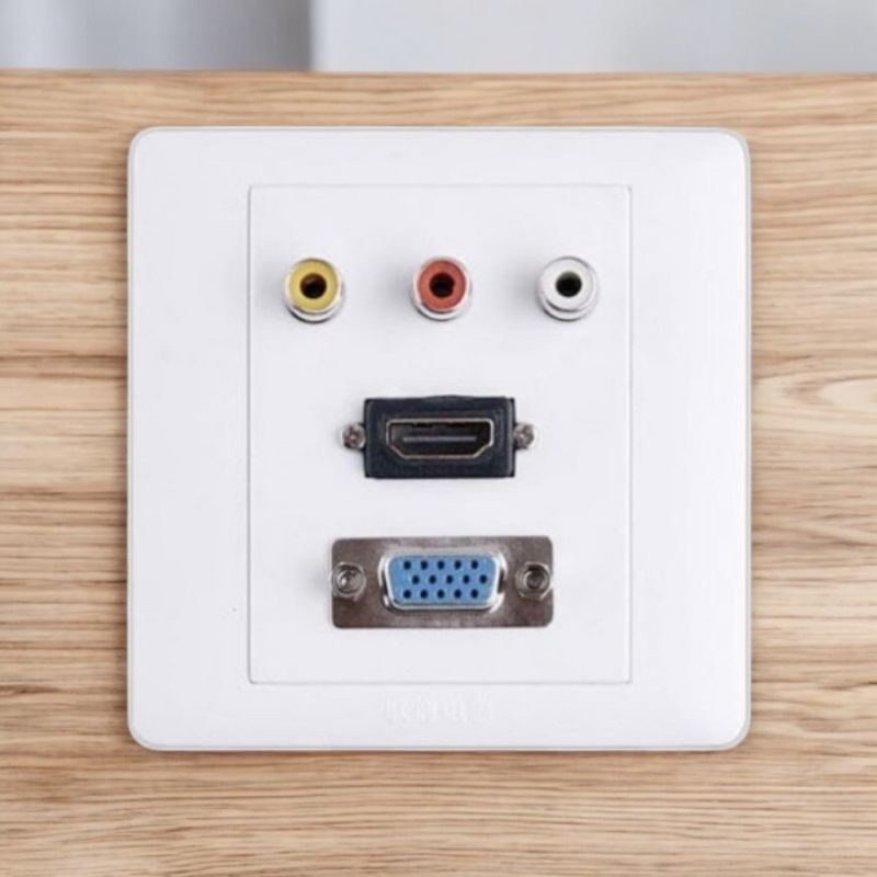 Jual face plate hdmi vga 3rca ( FRAME VGA 3 RCA HDMI ) | Shopee Indonesia