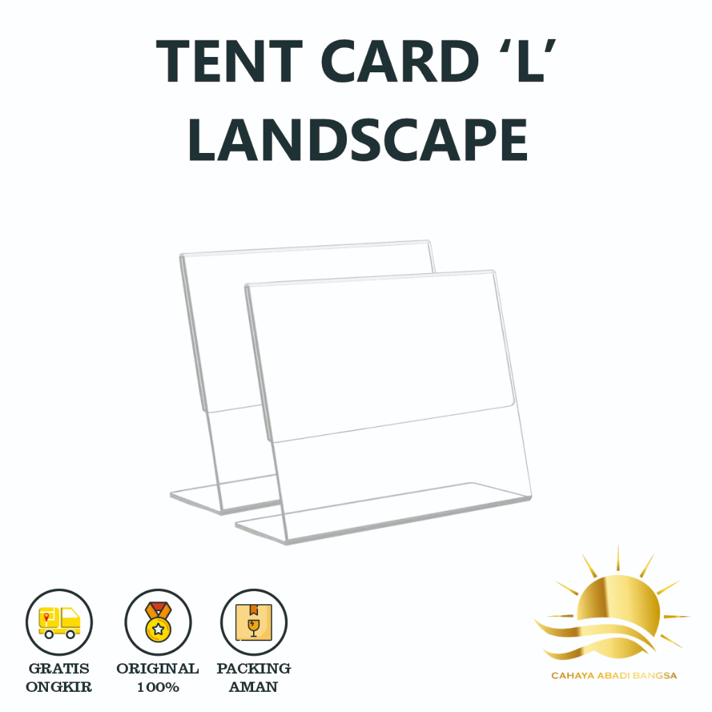 Jual Tent Card / Nomor Meja / Papan Display Akrilik LANDSCAPE Tebal 2mm ...