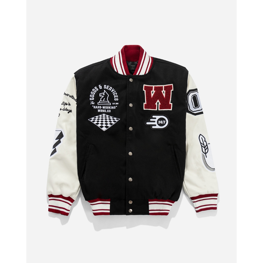 Jual Warning Clothing - Bastone Varsity Jacket Full Bordir Bahan Wool ...