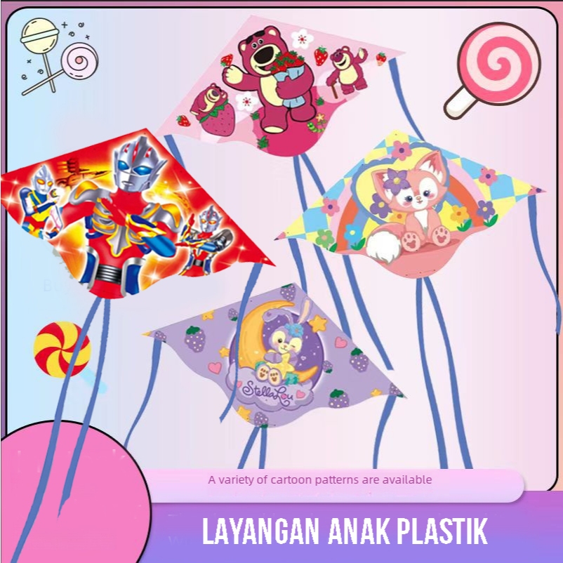 Jual Layangan PLASTIK Anak Layangan ANAK Plastik dengan ekor Layangan ...
