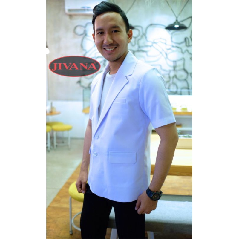Jual Snelli / Jas Dokter Pria Lengan Pendek (JIVANA) | Shopee Indonesia
