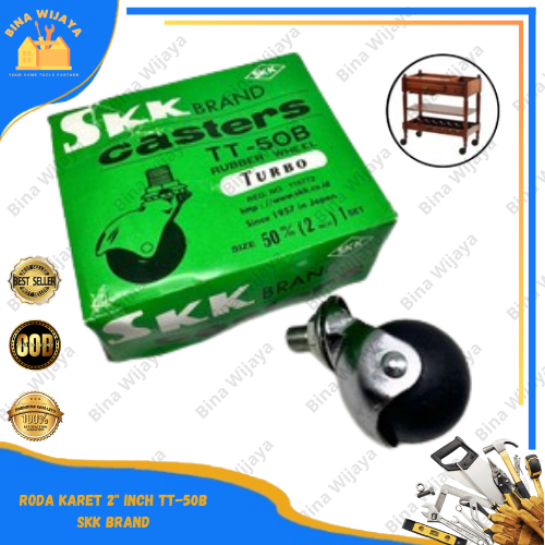 Jual Roda SKK Casters 2" Inch Bulat Hitam Roda Etalase Baut Karet Bulat ...