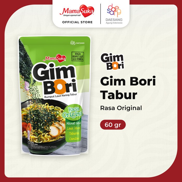 Jual Mama Suka Gim Bori Rumput Laut Kering Tabur Rasa Original 60 gr ...
