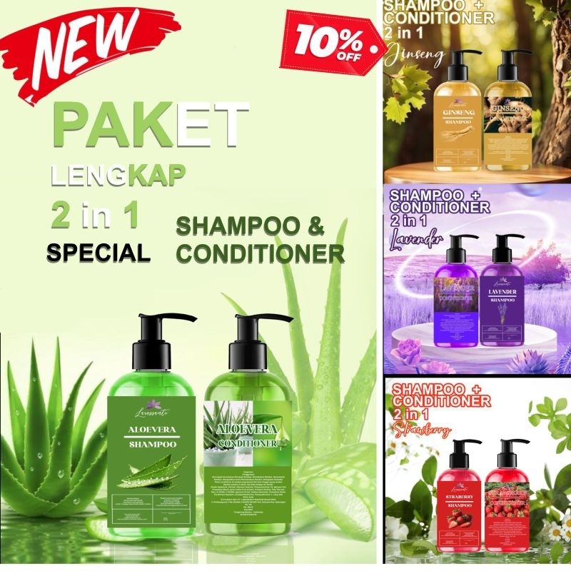 Jual PAKET PERAWATAN RAMBUT SHAMPO+KONDISIONER 2PCS BPOM 250+250ml ...