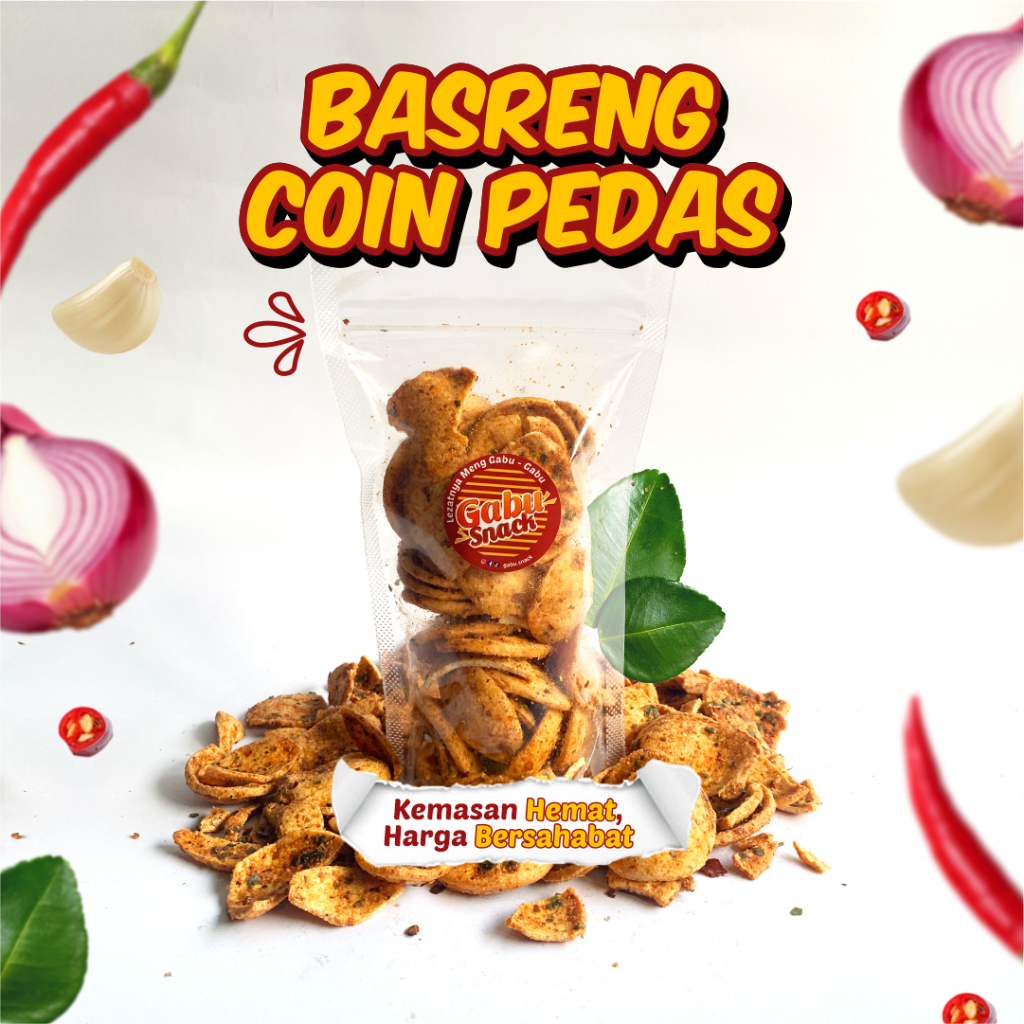 Jual Basreng Coin / Bakso Goreng Pedas Daun Jeruk 100 gr Kemasan Pouch ...