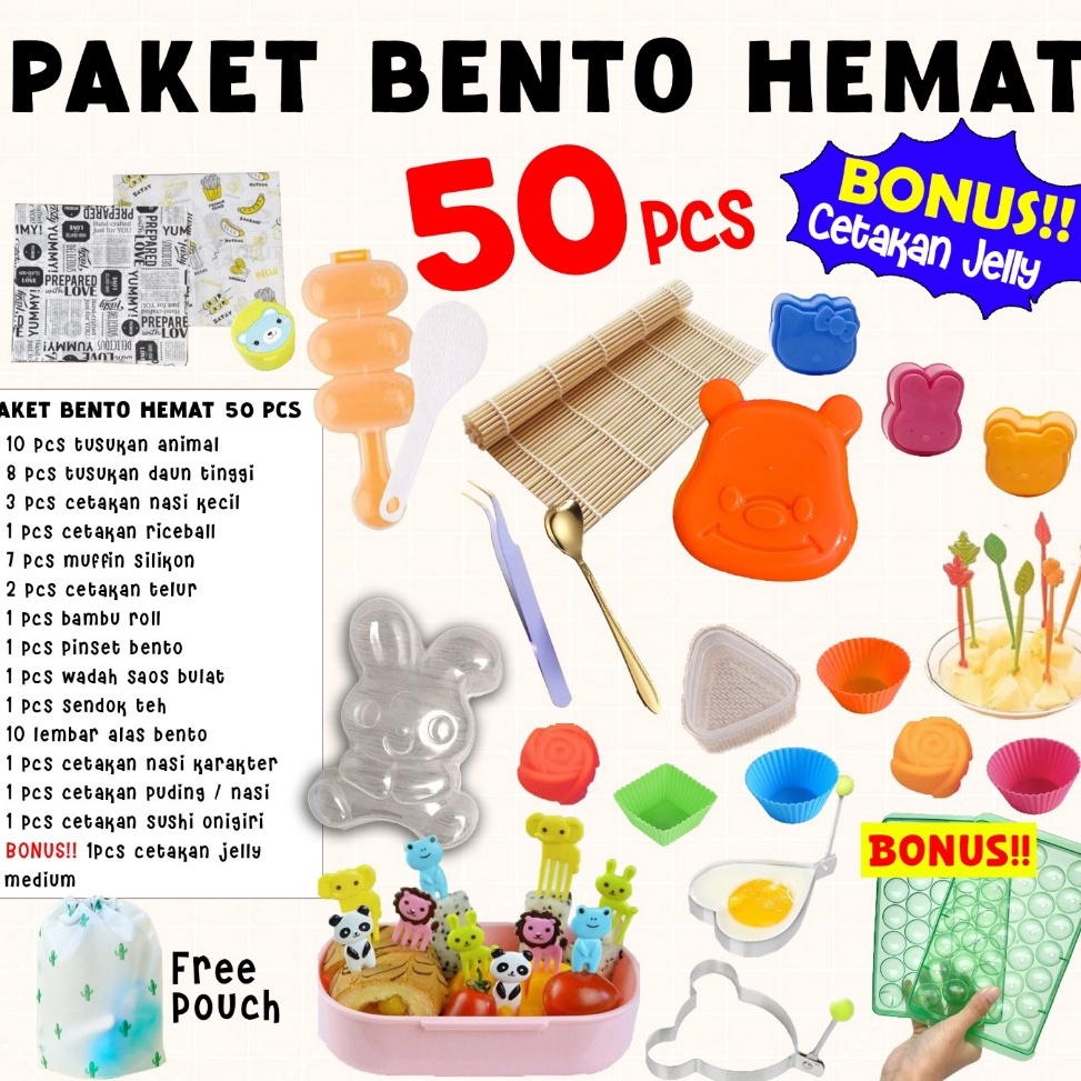 Jual Paket Istimewa 1 paket bento hema lengkap Tusukan Bento Bekal Anak ...