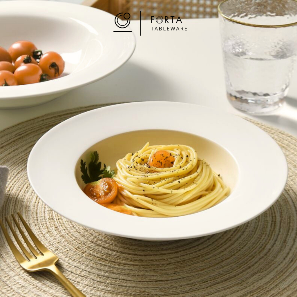 Jual FORTA Piring Pasta Spaghetti Keramik Italy / Piring Pasta Restoran ...