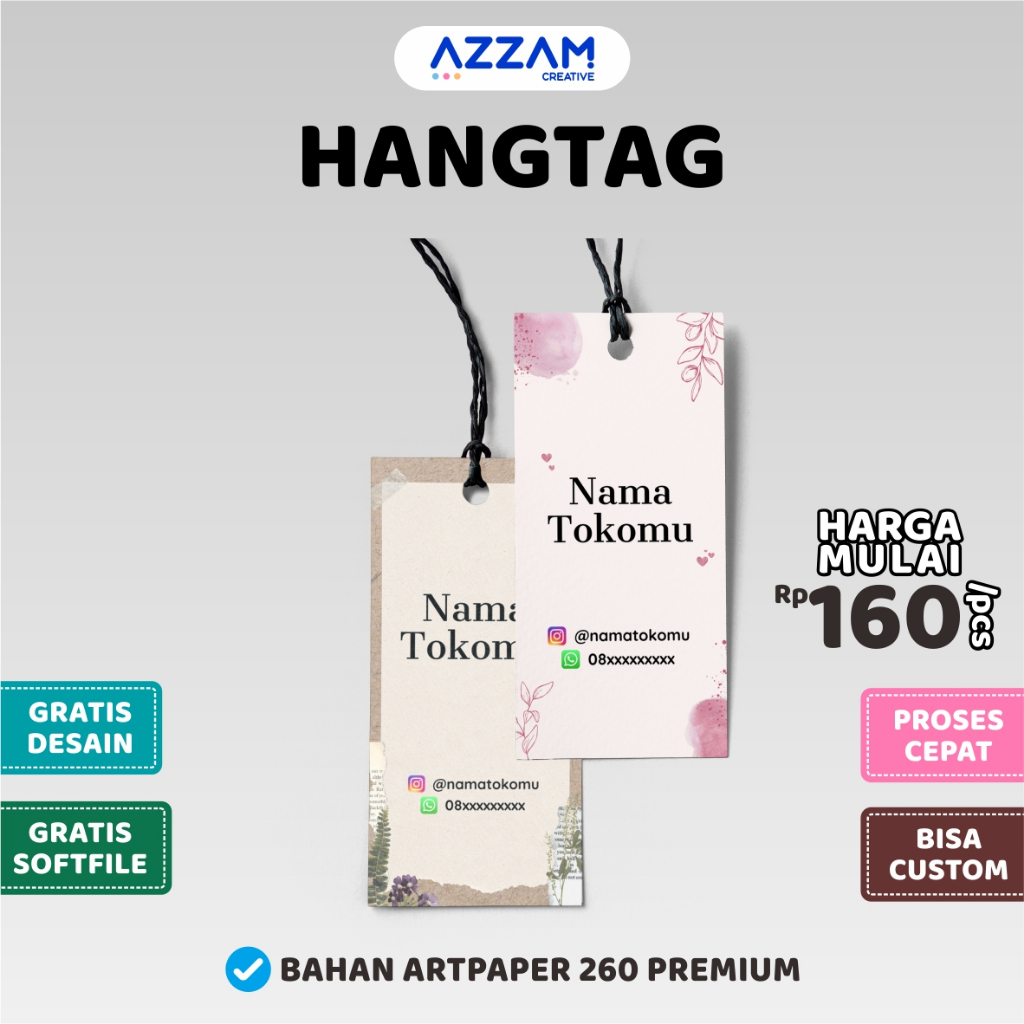 Jual HANGTAG / HANG TAG / LABEL BAJU / TALI HANGTAG / HANG TAG BAJU ...