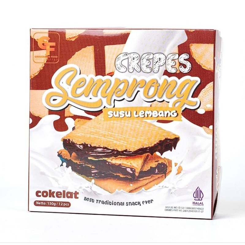 Jual Crepes semprong Susu Lembang Rasa Coklat Oleh-Oleh Khas Bandung ...