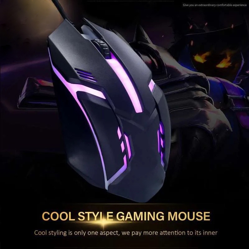 Jual Mouse Gaming LED RGB 1000 DPI 618 Mos Kabel USB Berkualitas Akurat ...
