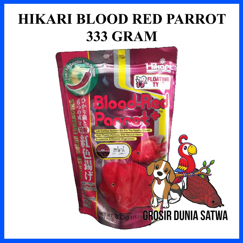 Jual Pelet Hikari Blood Red Parrot size mini 333 gram | Shopee Indonesia