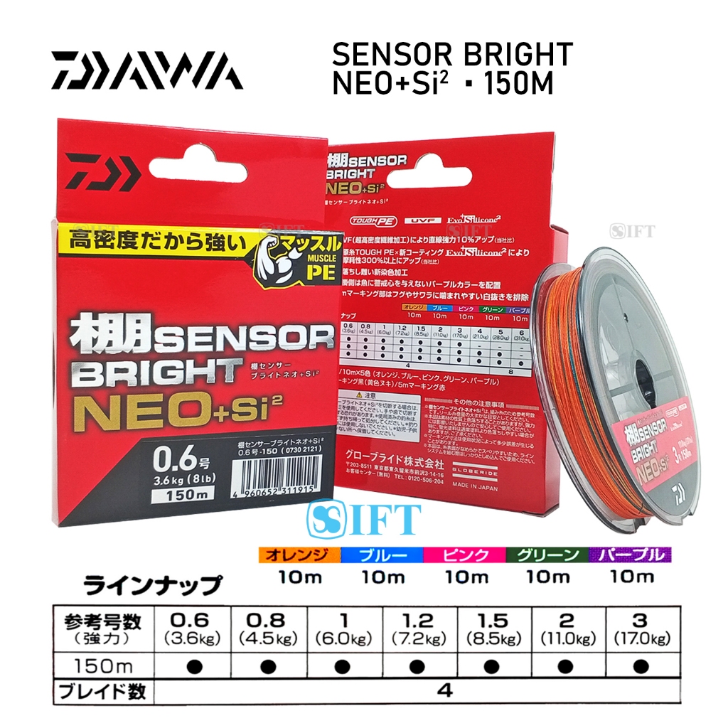 Jual Senar PE Daiwa TANASENSOR BRIGHT NEO+Si2 150M | Jigging & Dasaran ...