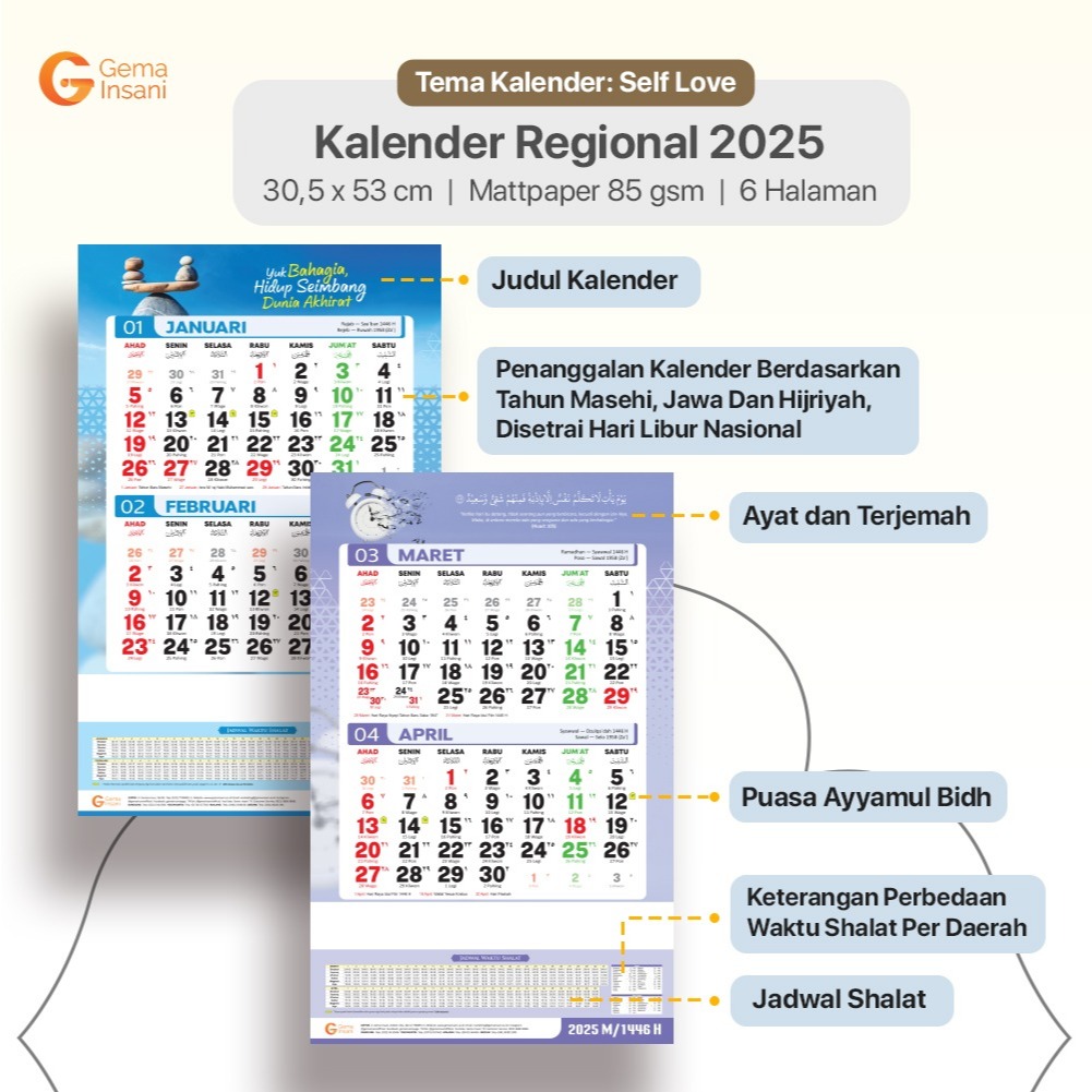 Jual Kalender Regional 2025 Gema Insani Kalender Dinding Kalender ...