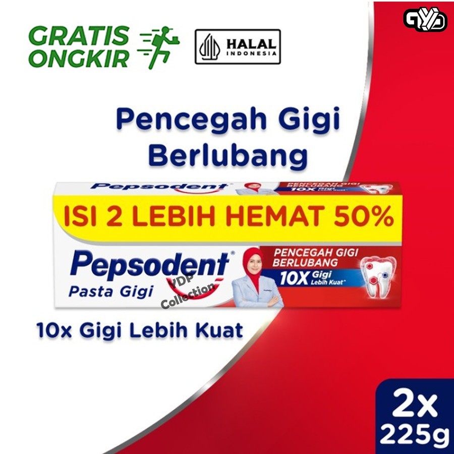 Jual Pasta Gigi Pepsodent Pencegah Gigi Berlubang Pasta Gigi 225G X 2 ...