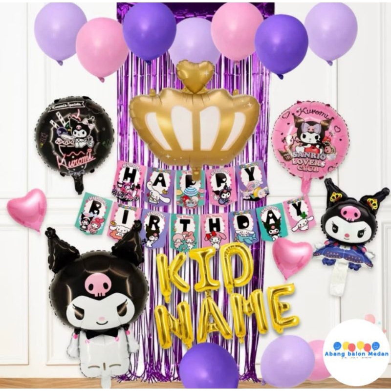 Jual TRIO SANRIO DECORATION SET/BALON ULANG TAHUN ANAK/KUROMI FOIL ...