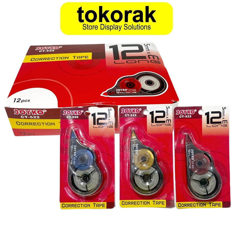 Jual CORRECTION TAPE 12M CT522 JOYKO 12 M X 5 MM CT 522 PITA KOREKSI ...