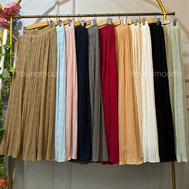 Jual Youngmoodis Agnes rok prisket pleated skirt maxi import | Shopee ...