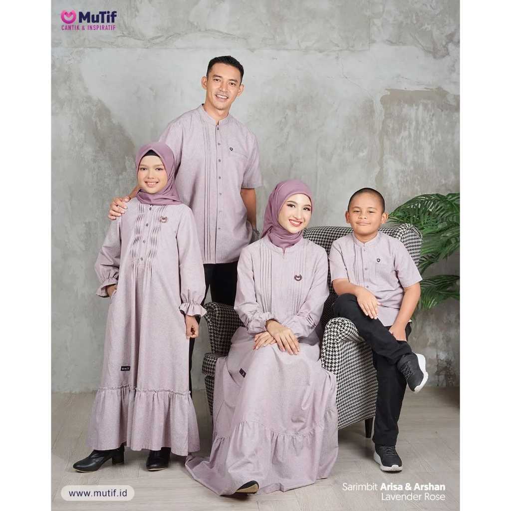 Jual MUTIF TERBARU 2025 SARIMBIT ARISHA & ARSHAN LAVENDER ROSE/BUSANA ...