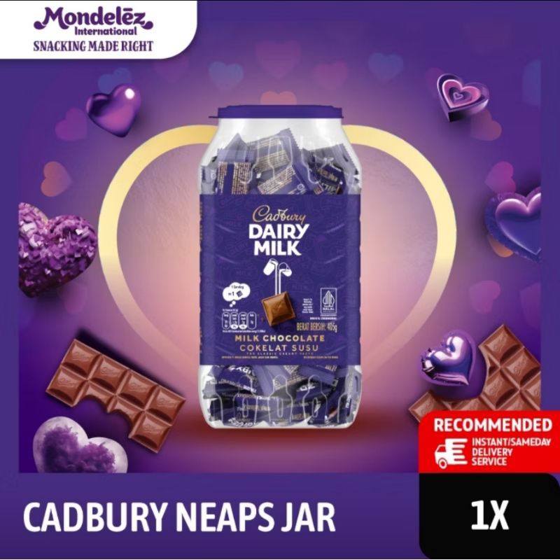 Jual Cadbury Dairy Milk Cokelat Neaps Jar 382g | Shopee Indonesia