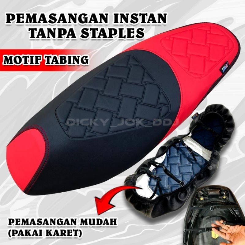Jual Cover Jok Motor Tinggal pasang Motif Tabing (PAKAI KARET) Anti ...