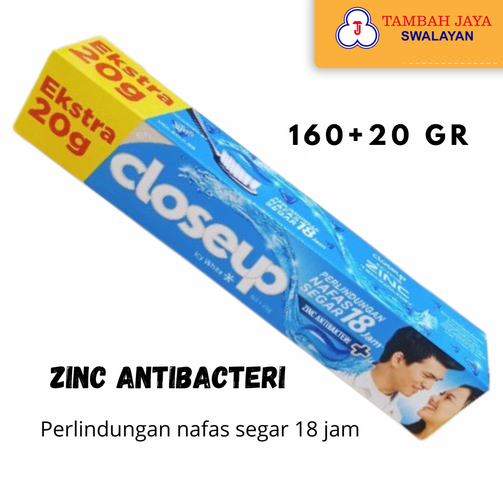 Jual Pasta Gigi Close Up Icy White Perlindungan Nafas Segar 18Jam Zinc Antibacterial Extra 20g ...