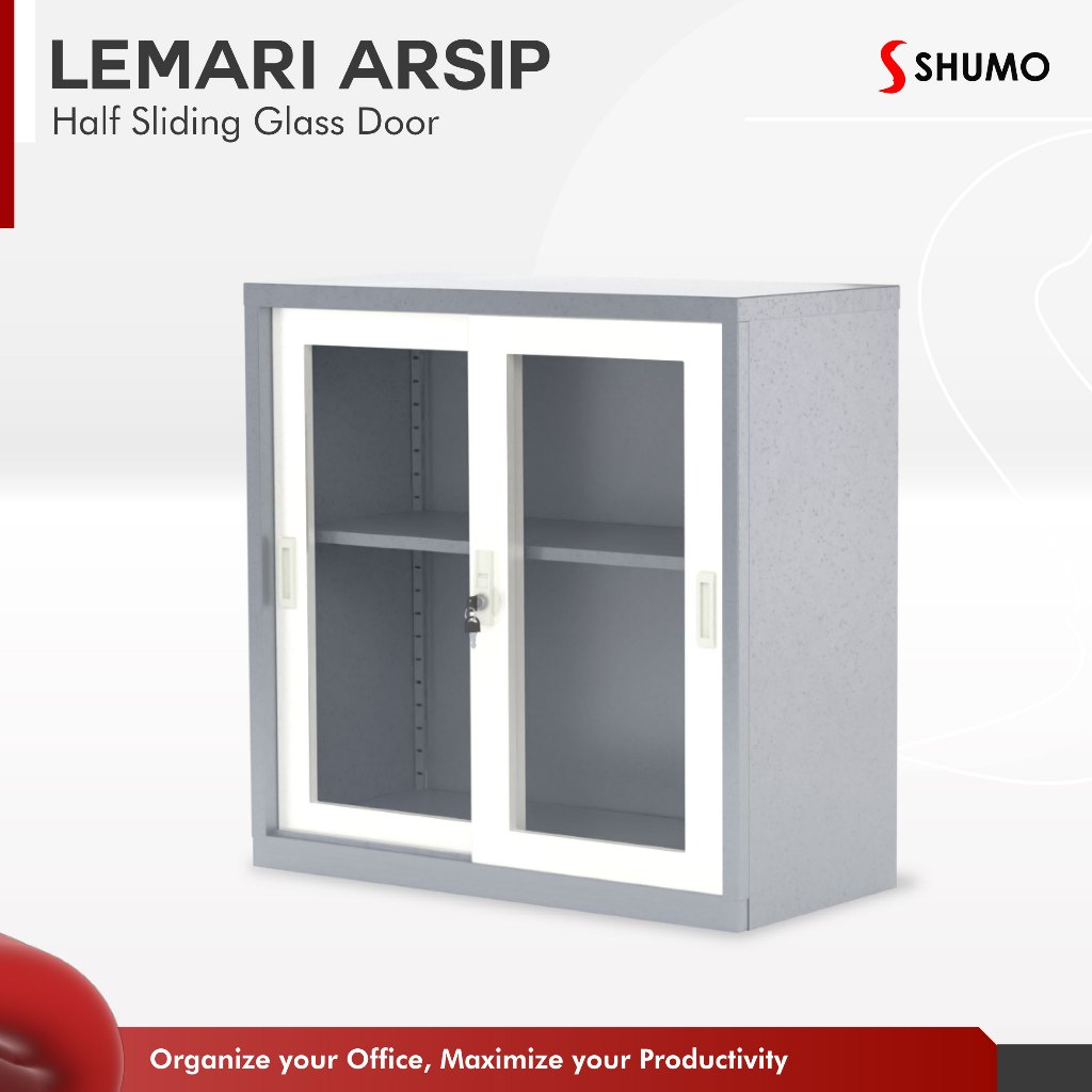 Jual Citra Furniture SHUMO ® Lemari Arsip Besi 2 Pintu Sliding Kaca ...