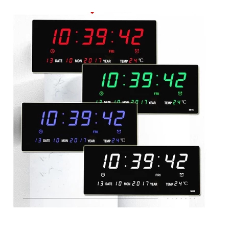 Jual 3615 Jam Digital LED Clock Dinding BERAT 2KG KARNA PAKING KAYU ...