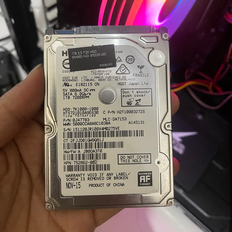 Jual HARDDISK HDD LAPTOP 1TB (1000GB) SENTINEL 100% NORMAL BERGARANSI ...